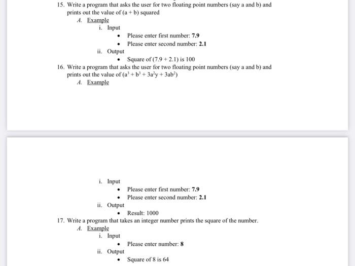Solved 15. Write a program that asks the user for two | Chegg.com