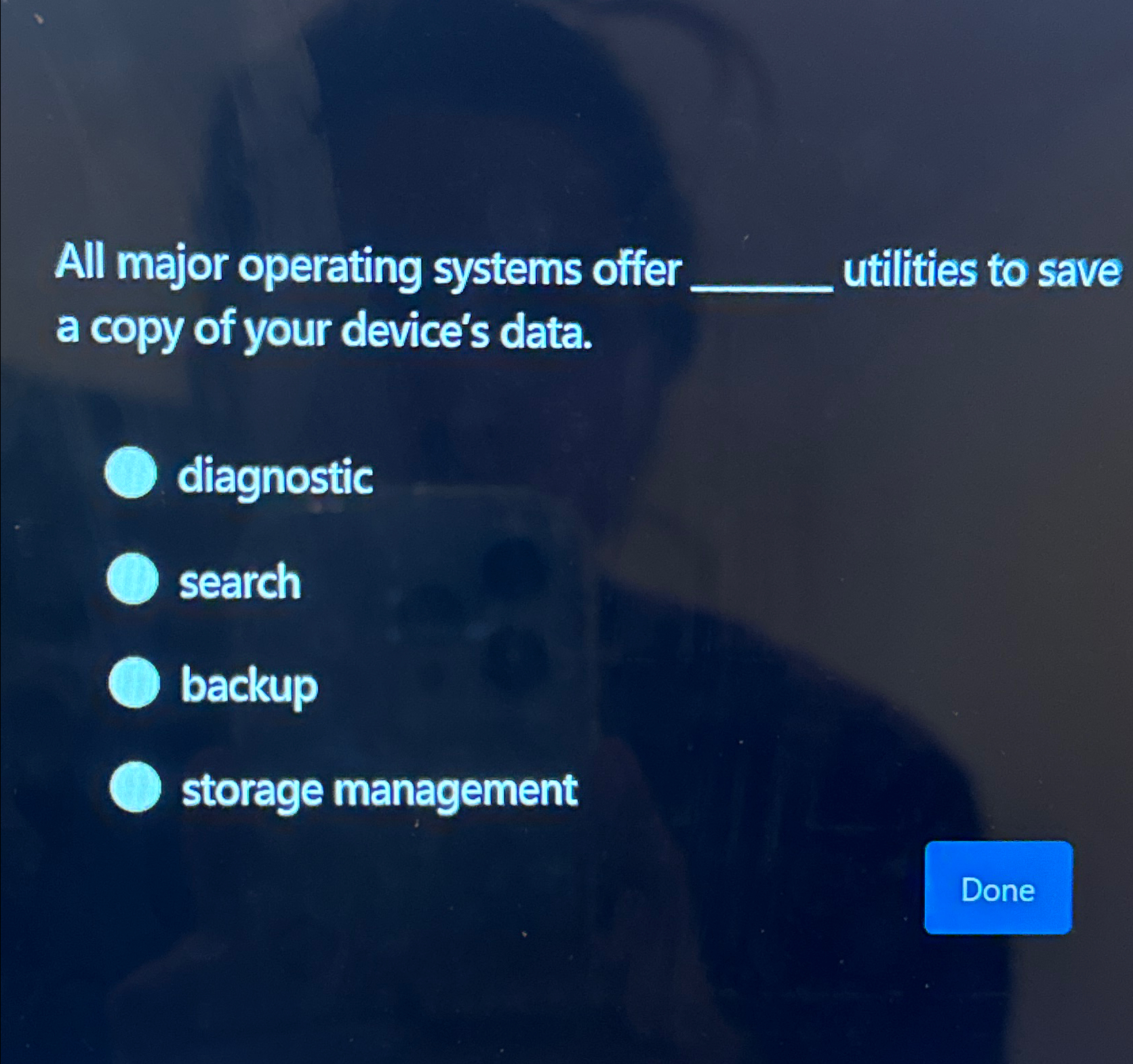 Solved All major operating systems offer utilities to save a | Chegg.com