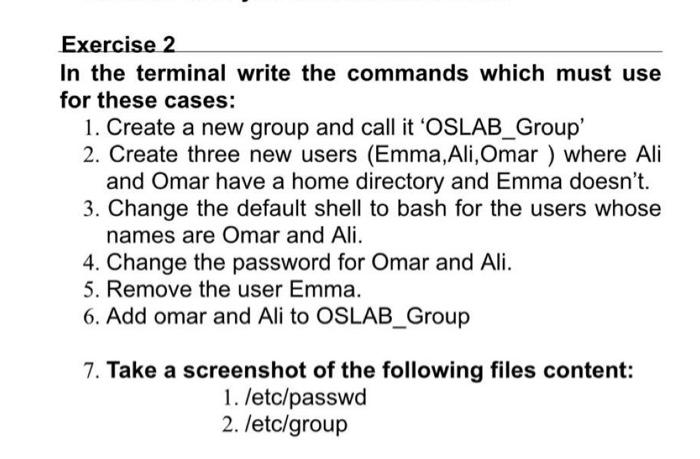In the terminal write the commands which must use for | Chegg.com