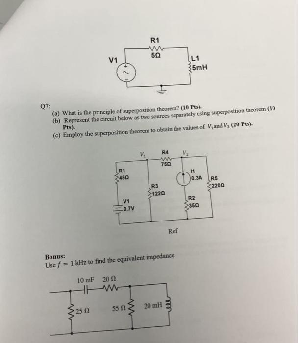 Solved Q7: (a) What is the principle of superposition | Chegg.com
