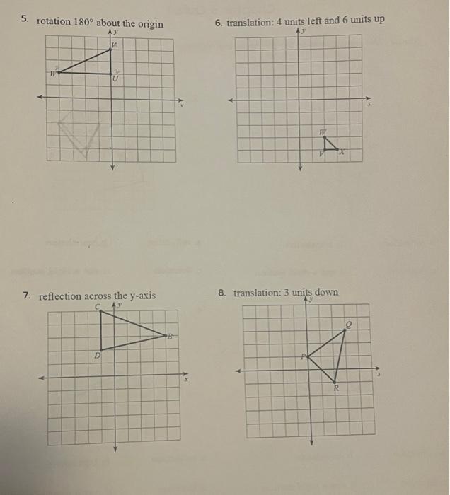 Solved reflection across the x-avio 10. rotation 90∘ | Chegg.com