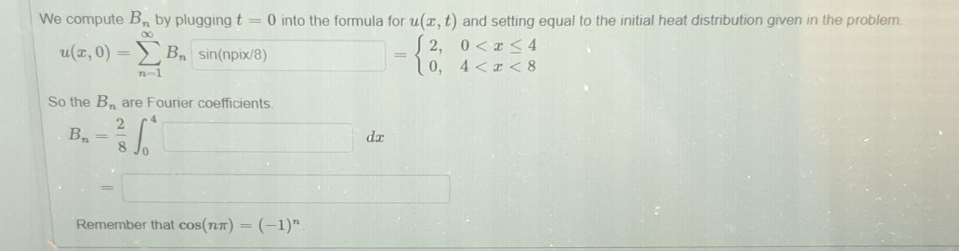 Solved We compute B, by plugging t = 0 into the formula for | Chegg.com