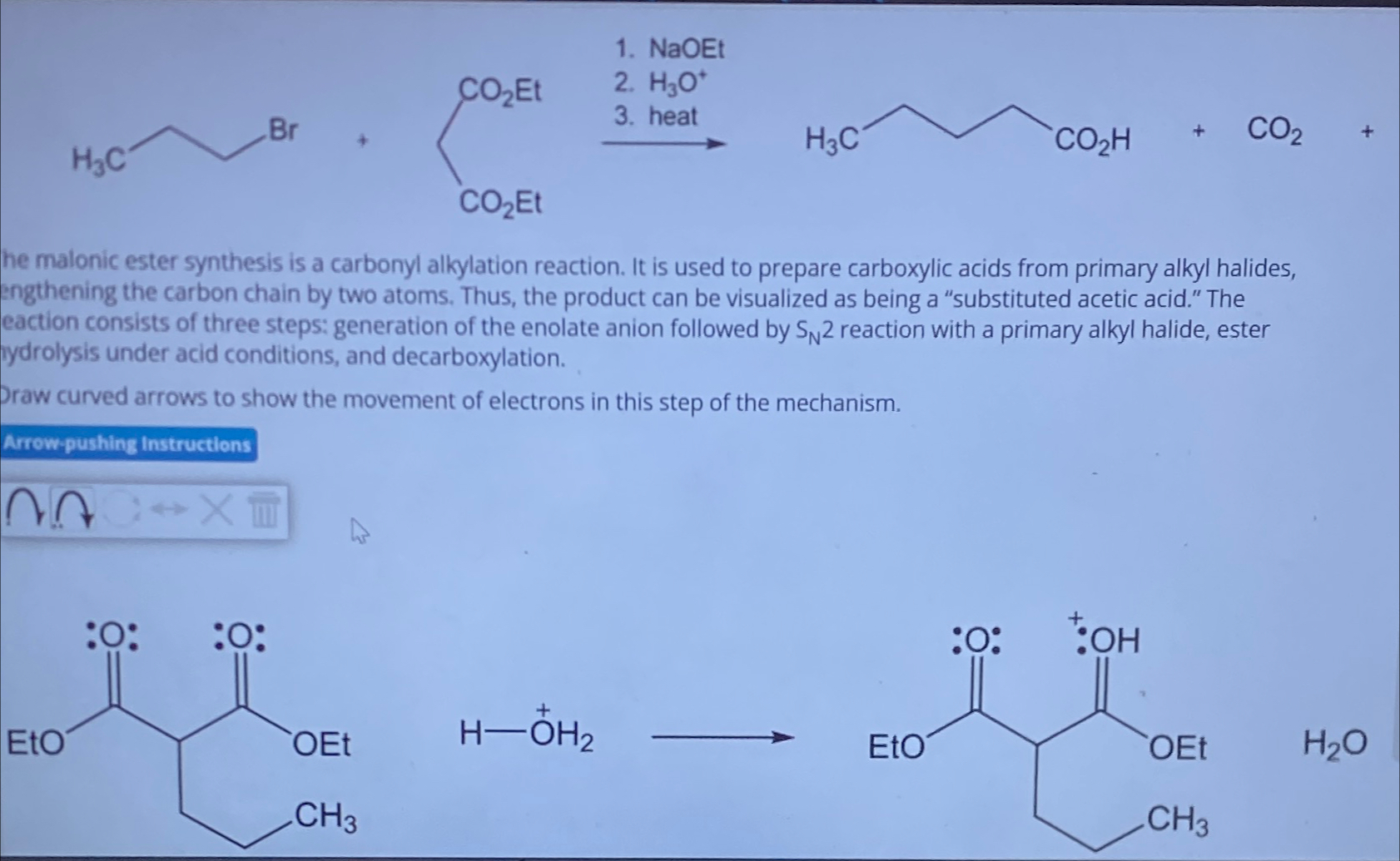 he malonic ester synthesis is a carbonyl alkylation | Chegg.com