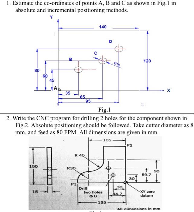 Solved 1. Estimate the co-ordinates of points A, B and C as | Chegg.com
