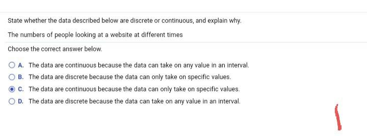 Solved State whether the data described below are discrete | Chegg.com