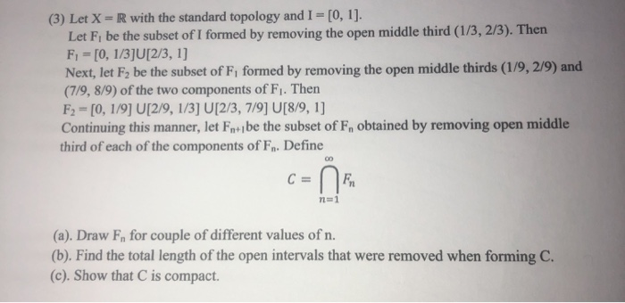 Solved (3) Let X-R with the standard topology and I = [0, | Chegg.com