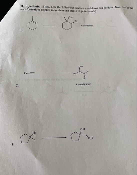 Solved Synthesis: Show how the following synthesis problems | Chegg.com