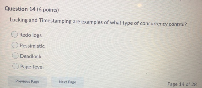 Solved Question 14 (6 points) Locking and Timestamping are | Chegg.com