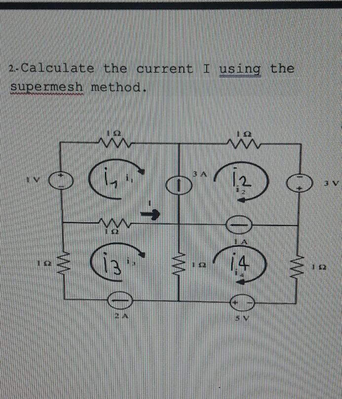 Solved 2- Calculate the current I using the supermesh | Chegg.com
