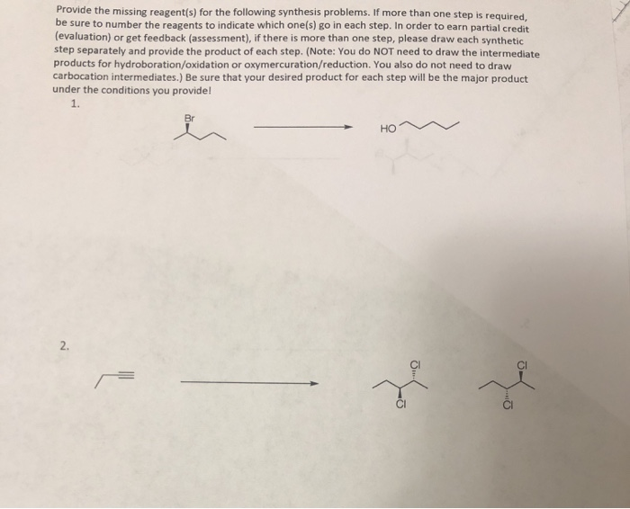 Solved Provide the missing reagent(s) for the following | Chegg.com