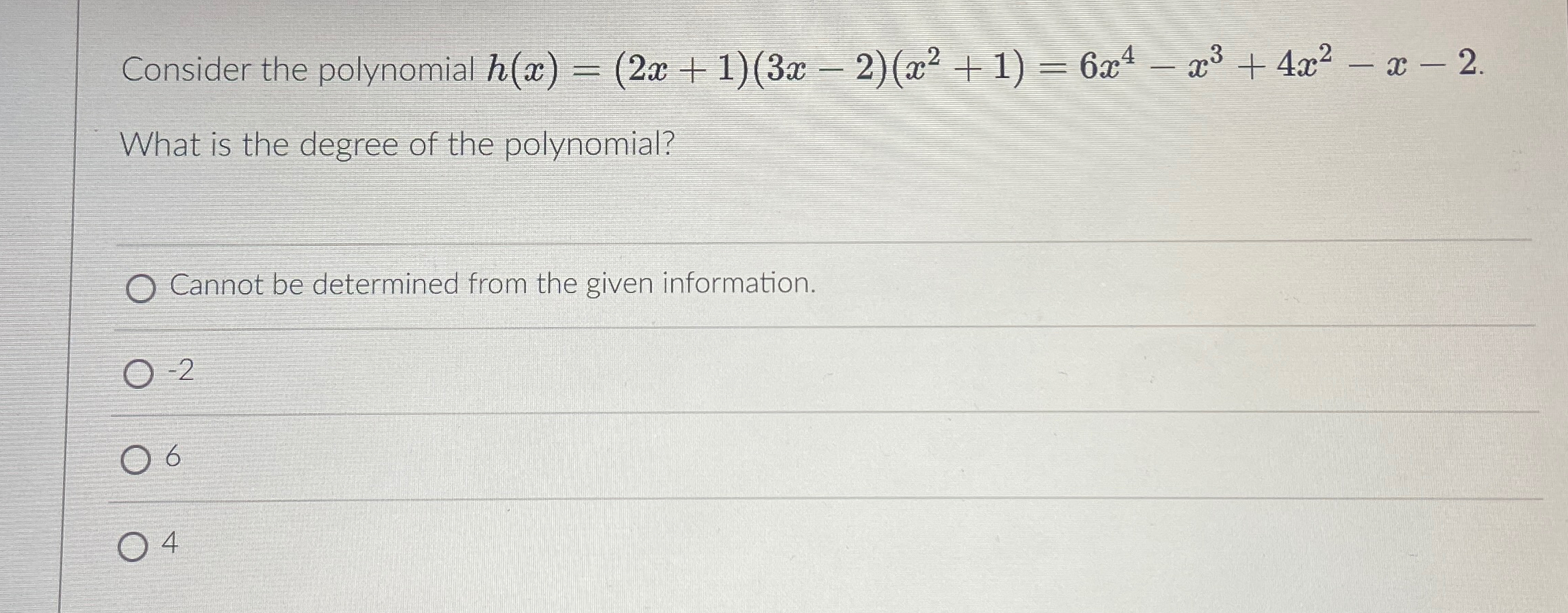 Solved Consider the polynomial | Chegg.com