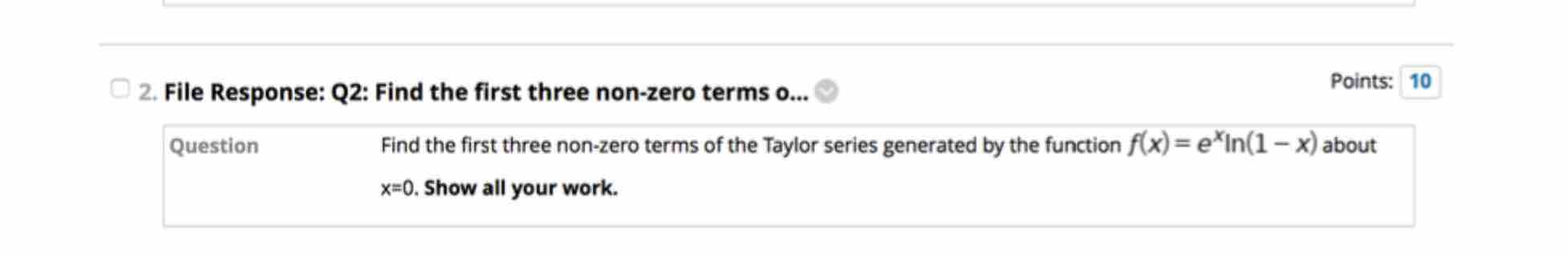 Solved File Response: Q2: Find the first three non-zero | Chegg.com