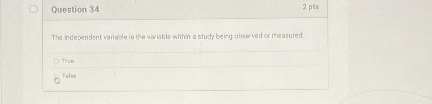 Solved Question 342 ﻿ptsThe independent variable is the | Chegg.com