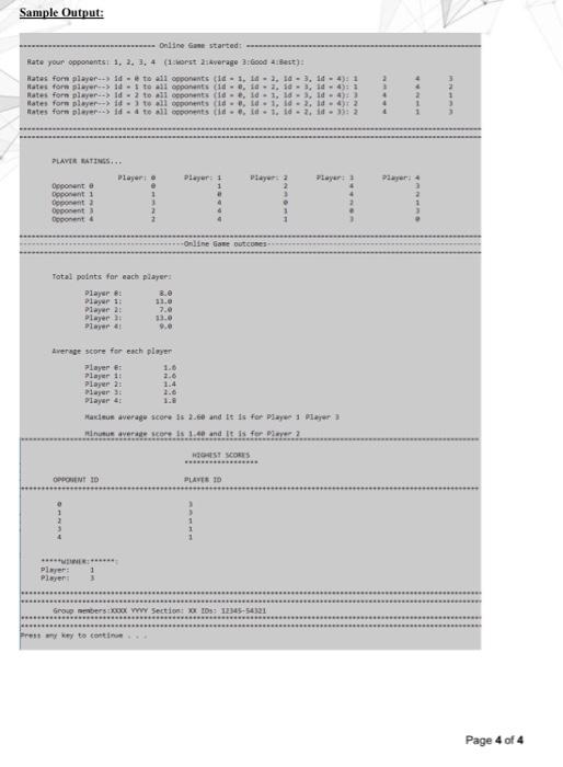 Solved Create a C program that calculates the scores for | Chegg.com
