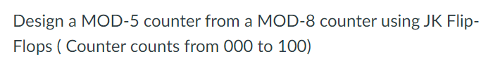 Solved Design a MOD-5 ﻿counter from a MOD-8 ﻿counter using | Chegg.com