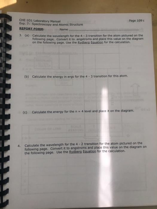 Solved Page 109 C CHE 101 Laboratory Manual Exp. 7: | Chegg.com