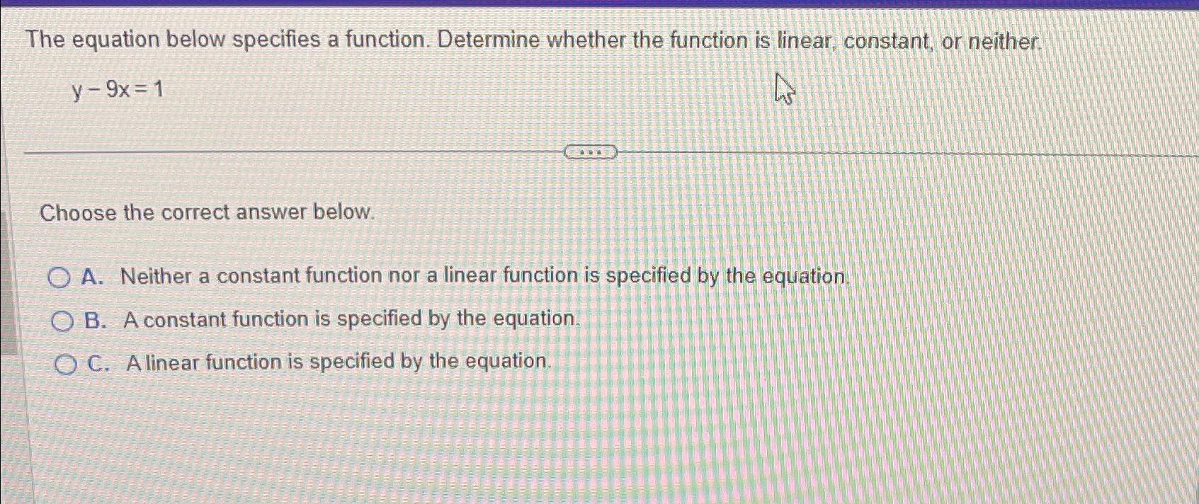 Solved The equation below specifies a function. Determine | Chegg.com