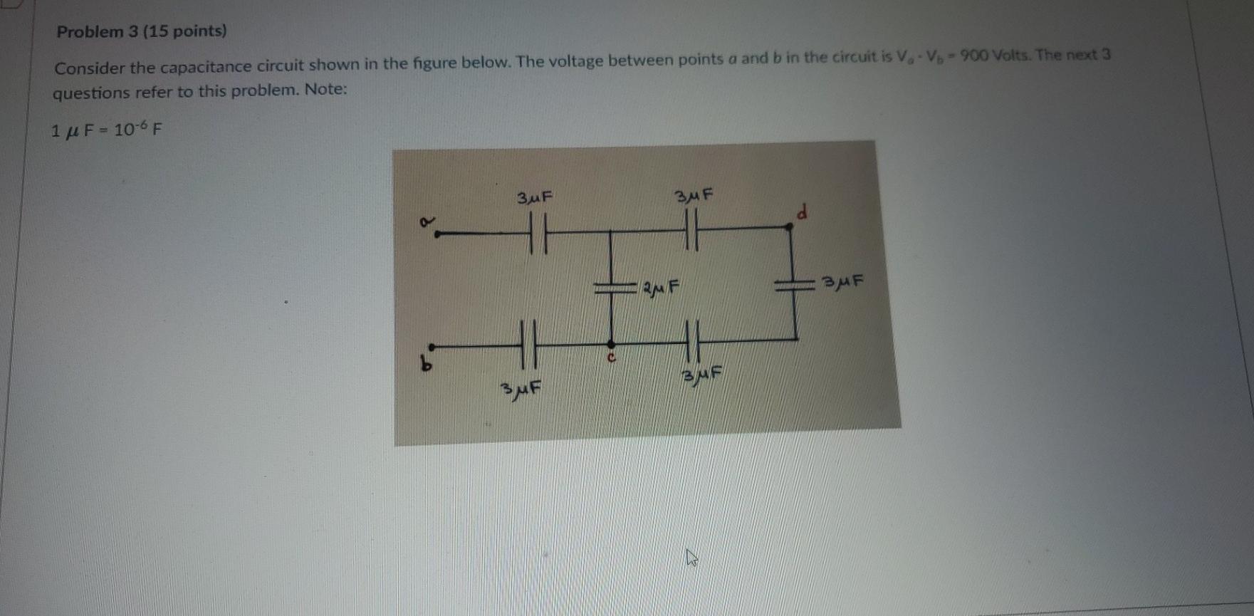 Solved Problem 3 (15 points) Consider the capacitance | Chegg.com