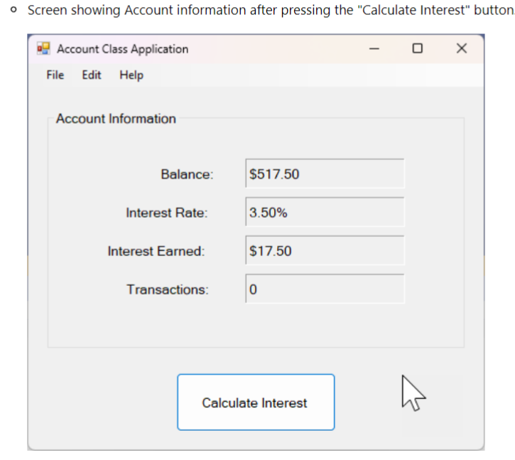 Solved 6. Account Class You are a programmer for the Home | Chegg.com