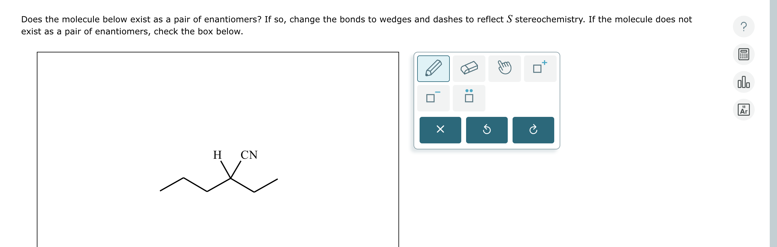 Solved Does the molecule below exist as a pair of | Chegg.com