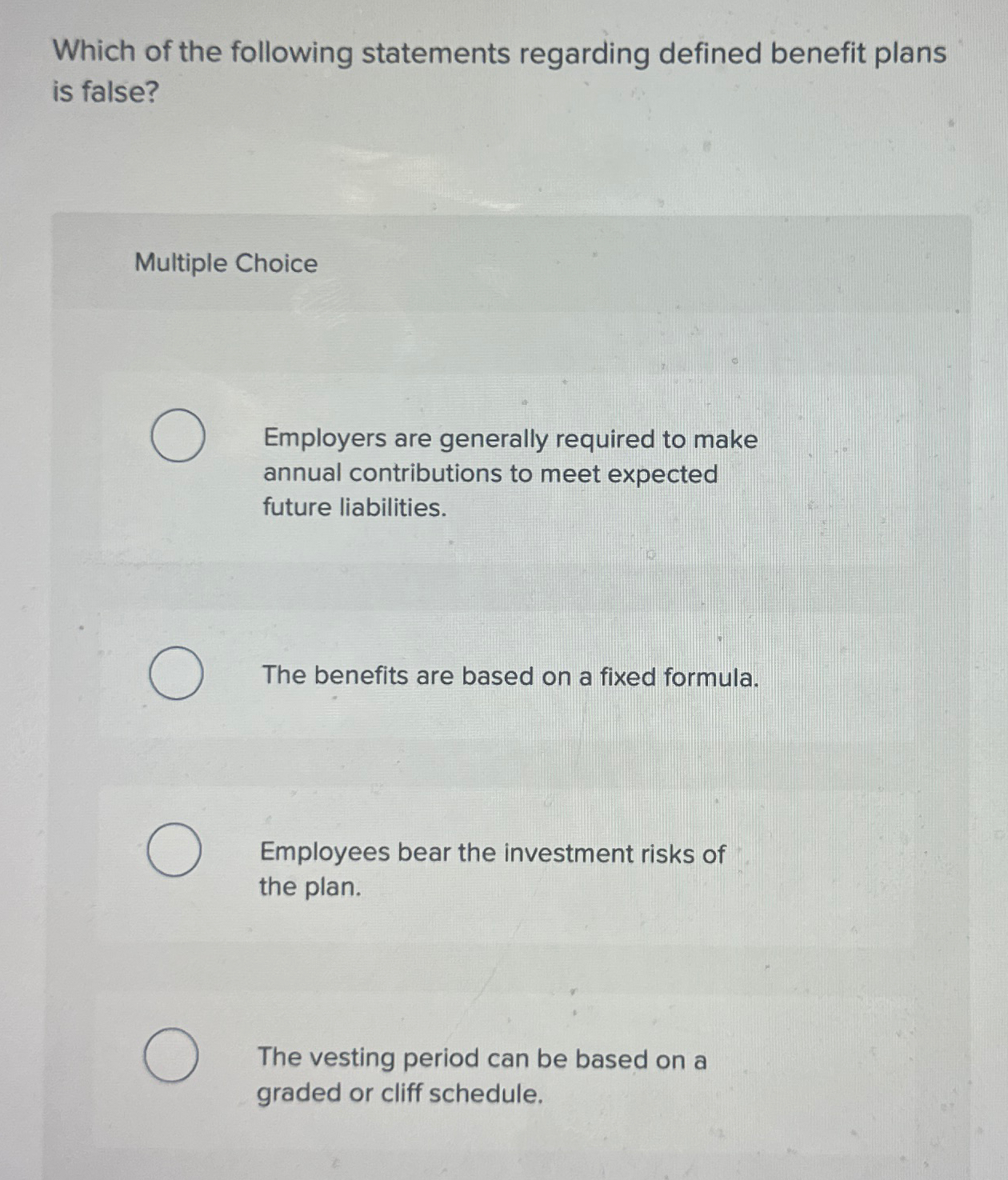 Solved Which of the following statements regarding defined | Chegg.com