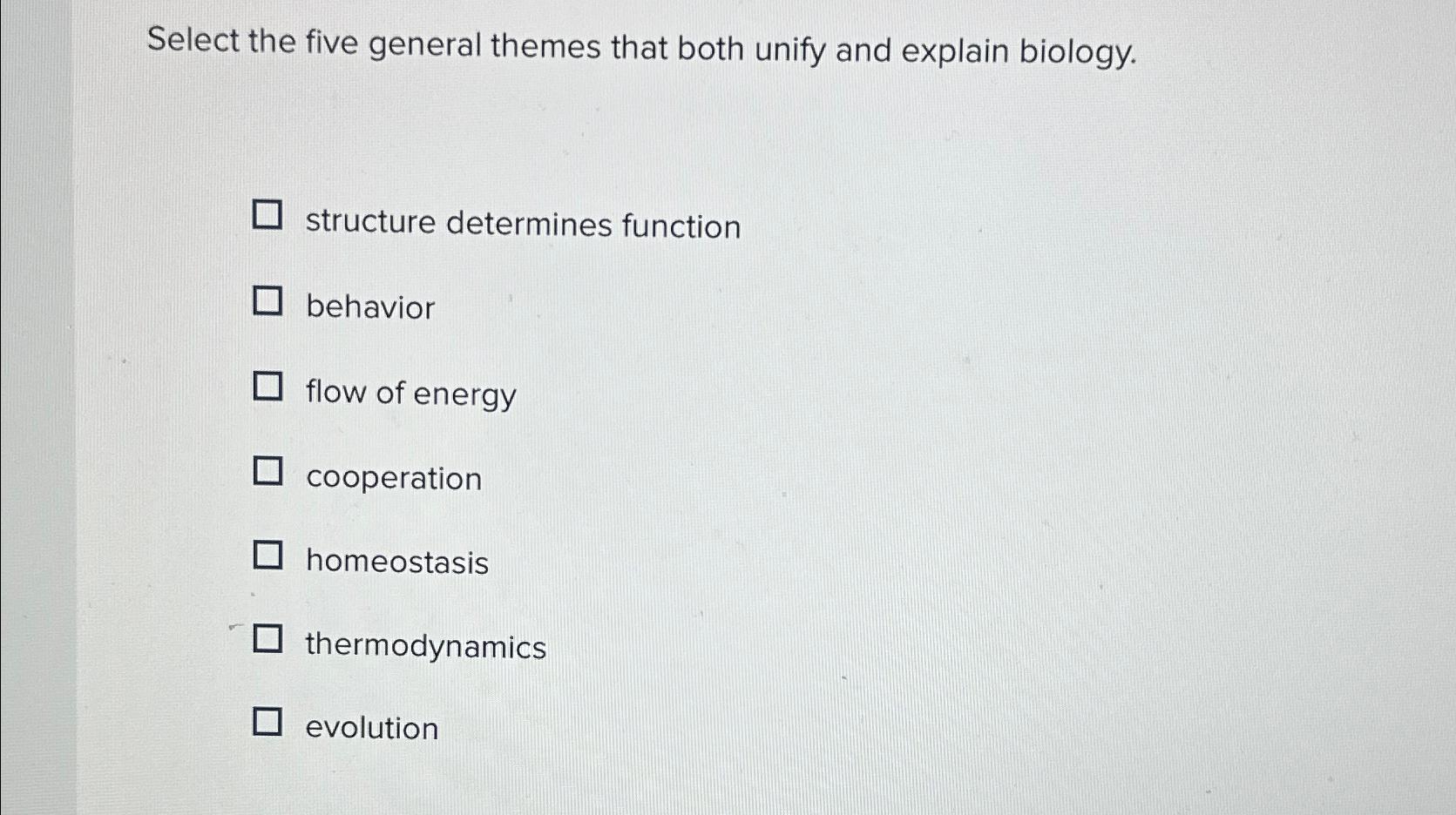 Solved Select the five general themes that both unify and | Chegg.com