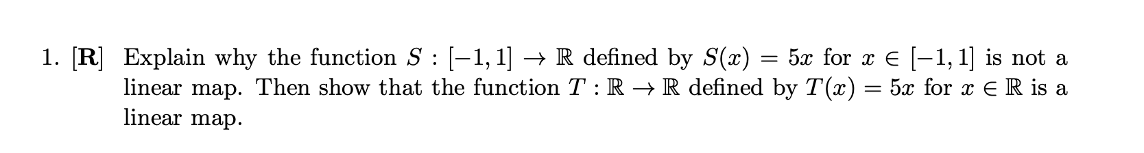 Solved Explain why the function S : [−1, 1] -> ﻿R defined by | Chegg.com