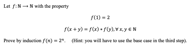 Solved Let f:N→N with the | Chegg.com Solved Let f:N→N with the | Chegg.com