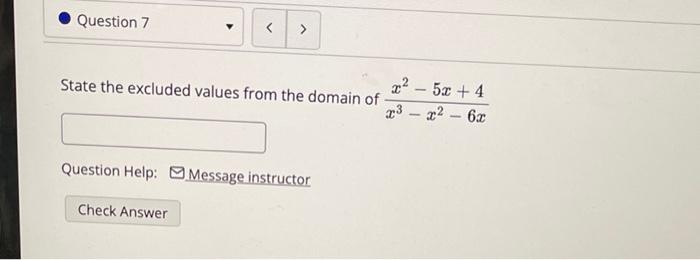 Solved Question 7 > 5.0 +4 State the excluded values from | Chegg.com