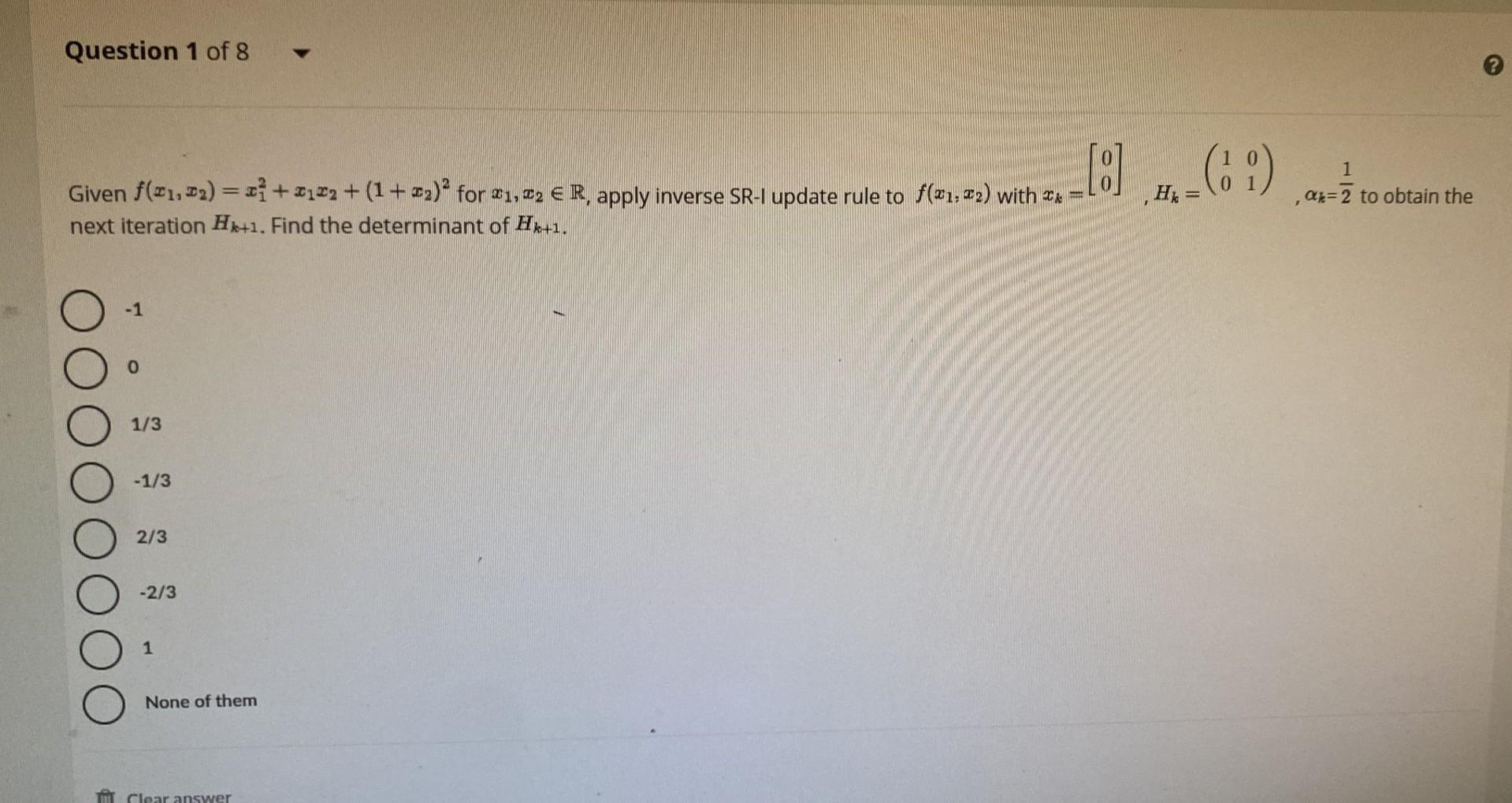 Given f(x1,x2)=x12+x1x2+(1+x2)2 for x1,x2∈R, apply | Chegg.com