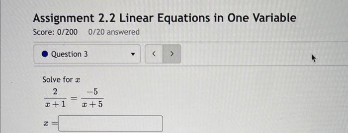 Solved Assignment 2.2 Linear Equations in One Variable | Chegg.com