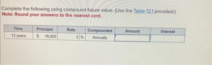 Solved Complete the following using compound future value. | Chegg.com