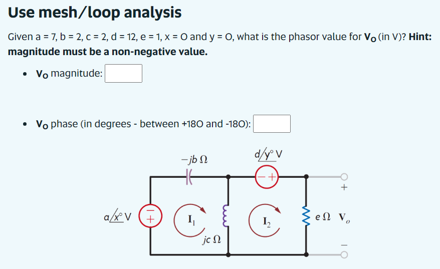 Use mesh/loop analysisGiven | Chegg.com