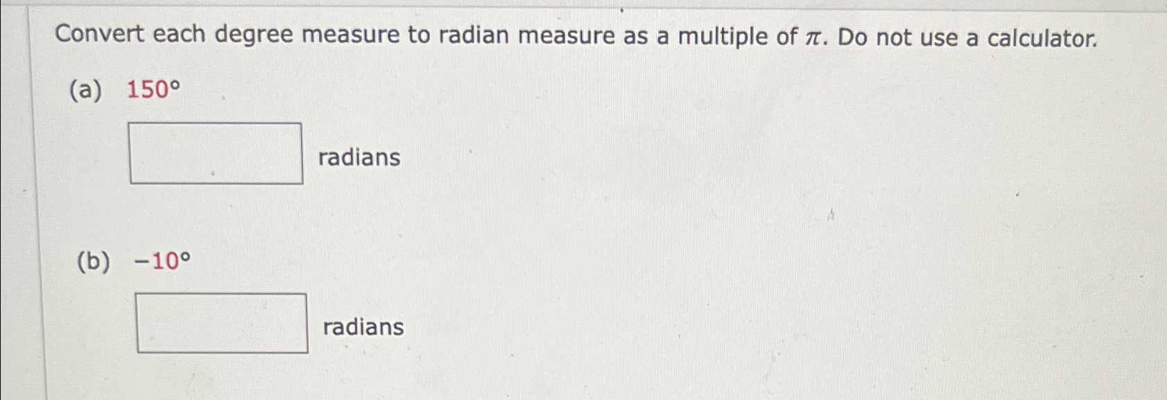 Convert each degree measure to radian measure as a | Chegg.com