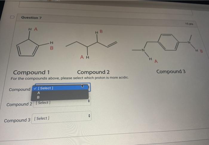 Solved Question 7 HA HB B HB в Ан А Compound 3 Compound 1 | Chegg.com
