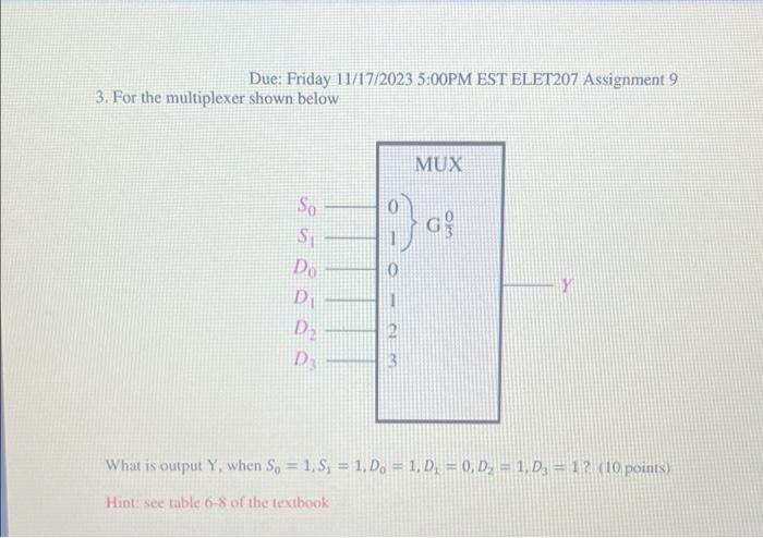Solved Due: Friday 11/17/2023 5:00PM EST ELET207 Assignment | Chegg.com