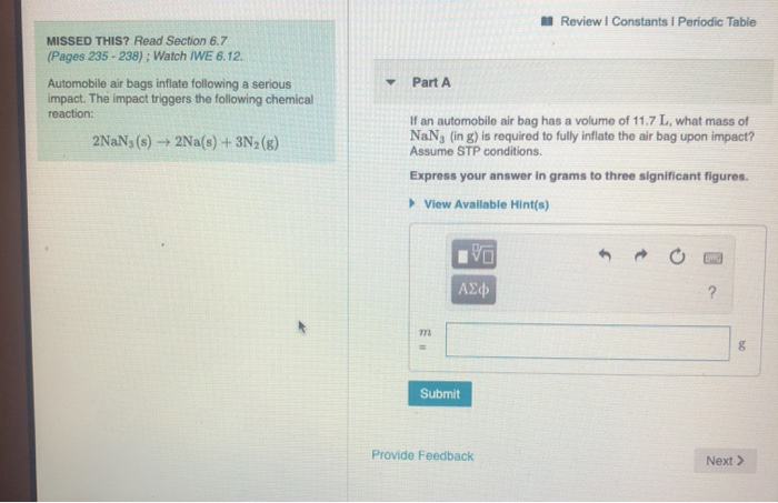 Solved Review Constants 1 Periodic Table MISSED THIS? Read | Chegg.com