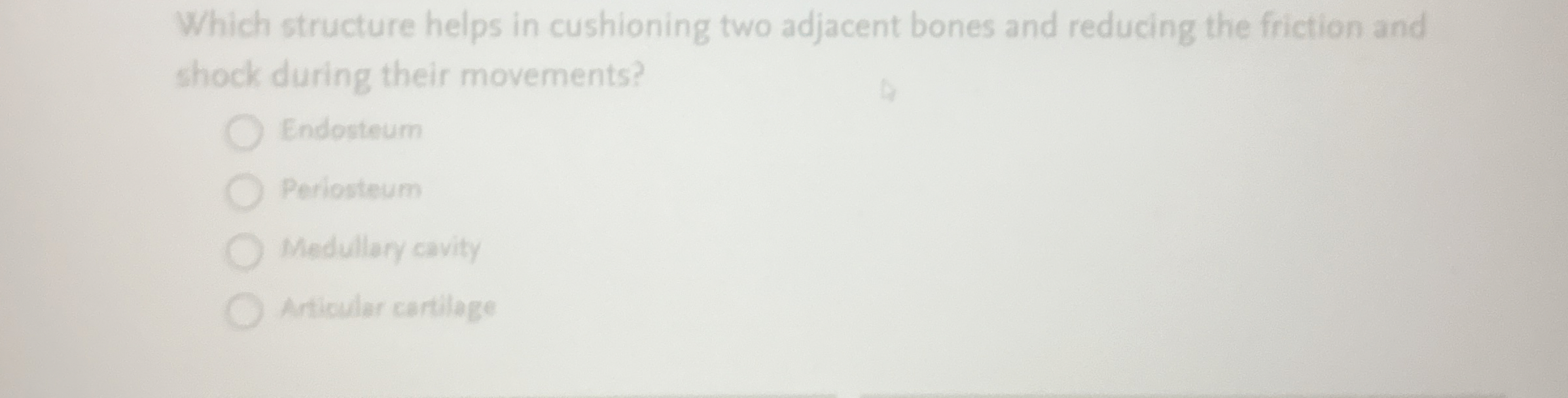 Solved Which structure helps in cushioning two adjacent | Chegg.com
