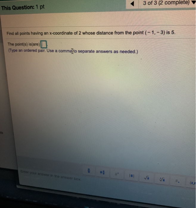 Solved find all points having x-coordinate of 2 whose | Chegg.com