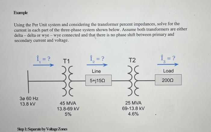 Solved Example Using the Per Unit system and considering the | Chegg.com