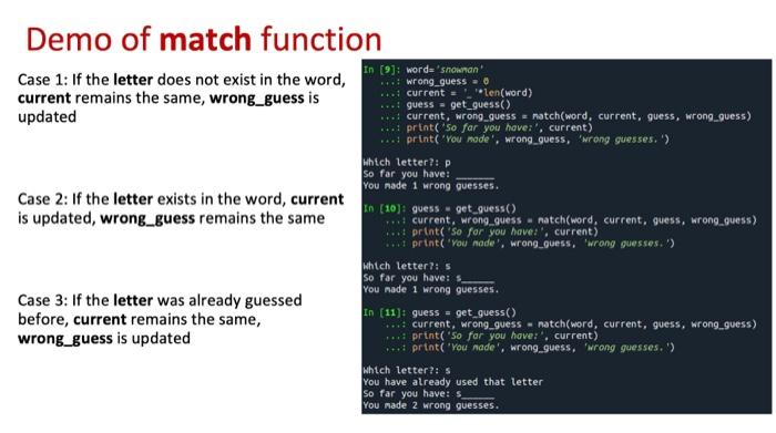 Solved Let's implement the word guessing game Snowman. - For | Chegg.com