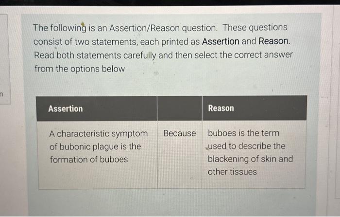 Solved The following is an Assertion/Reason question. These | Chegg.com