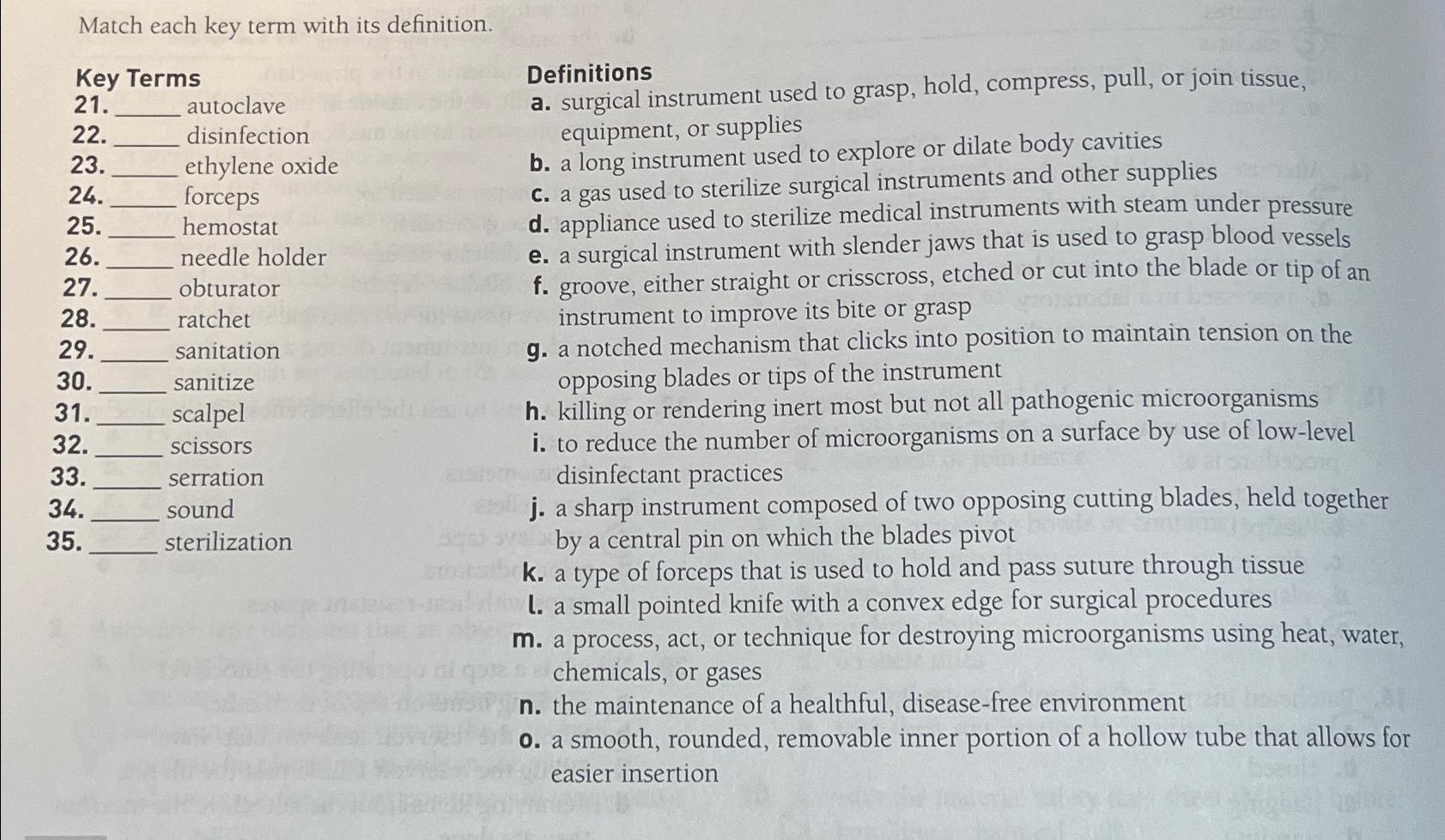 Solved Match each key term with its | Chegg.com