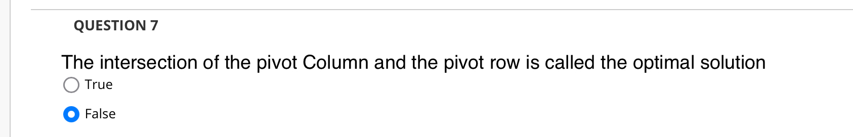 Solved The intersection of the pivot Column and the pivot | Chegg.com