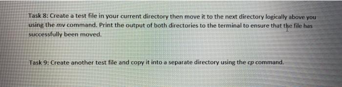 Solved Task 8: Create a test file in your current directory | Chegg.com