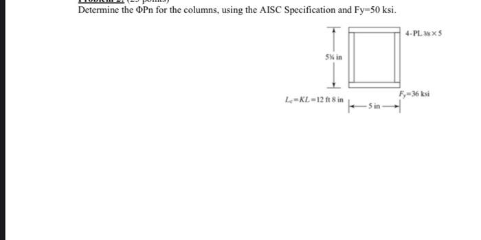 Solved Determine the OPn for the columns, using the AISC | Chegg.com