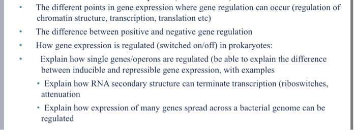 Solved - The different points in gene expression where gene | Chegg.com
