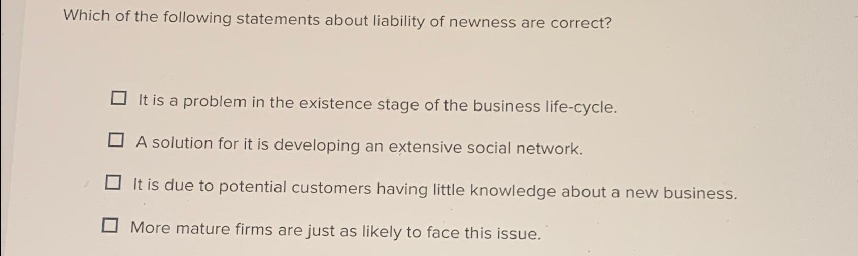 Solved Which of the following statements about liability of | Chegg.com