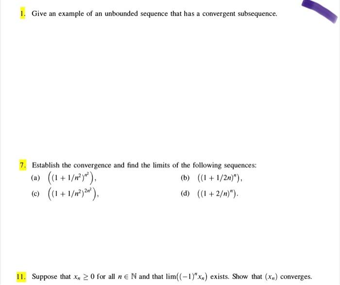 Solved 5. Use the definition of the limit of a sequence to | Chegg.com