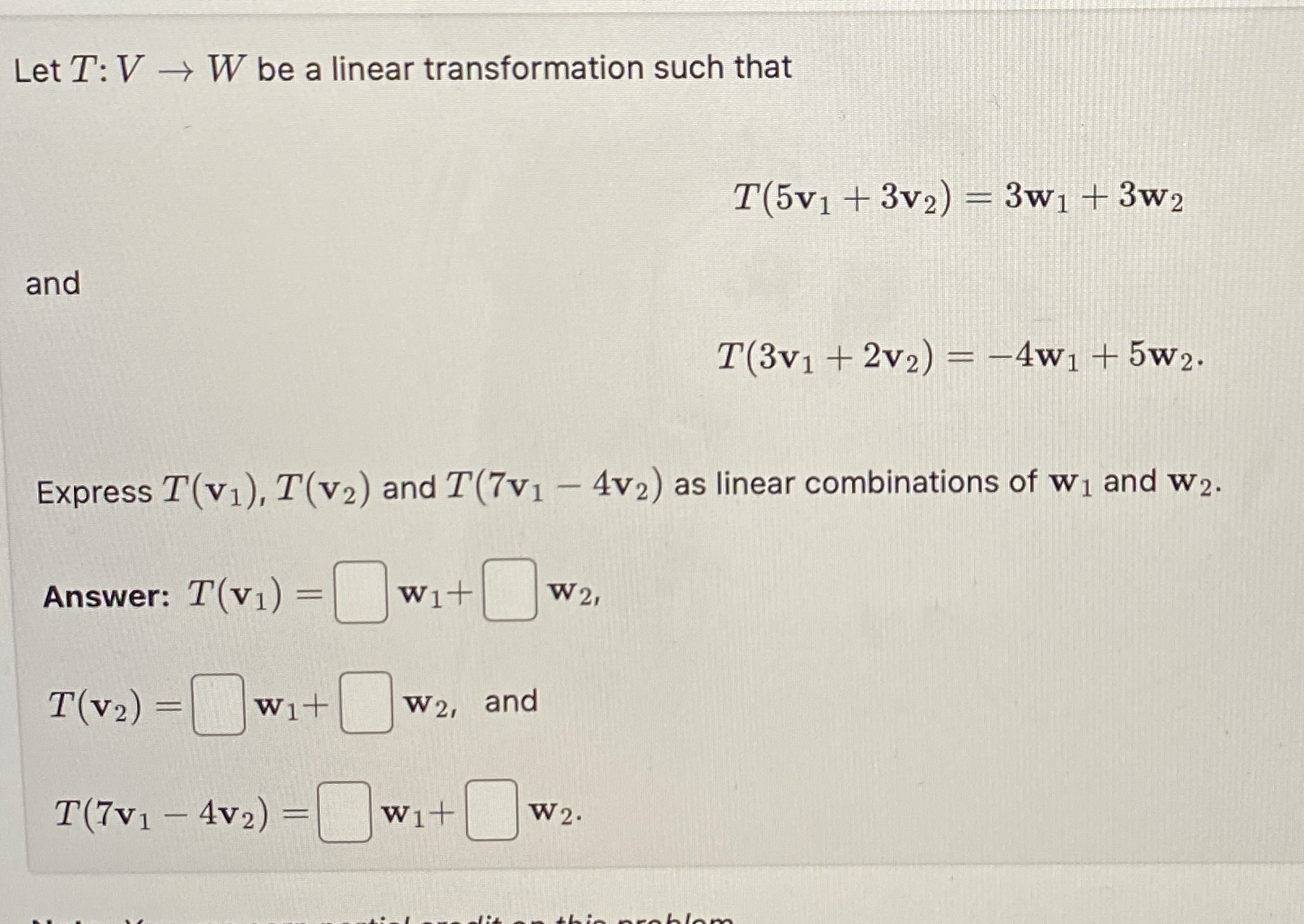 Solved Let T:V→W ﻿be a linear transformation such | Chegg.com